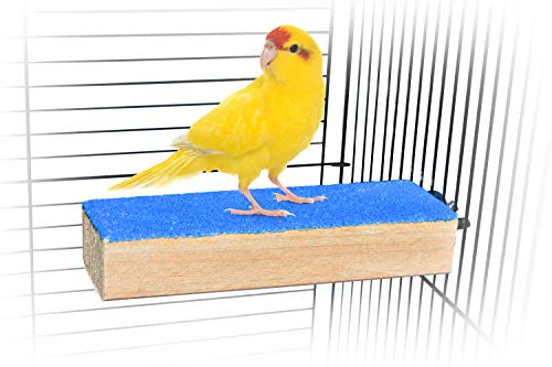 2 Pack - Bird Cage Perch Stand - Beak and Foot Grinding Platform - All Natural Materials - Parakeets, Cockatiels, Canaries, Finches, Conures, Lories, and Budgies - Hamsters and Gerbils (Wood Perch)