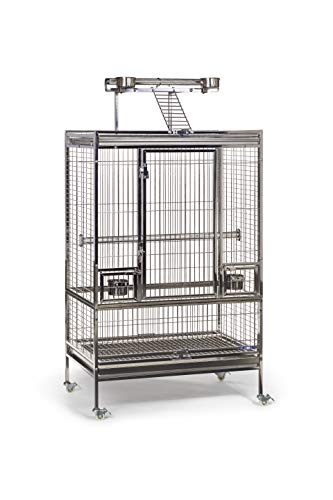 Prevue Pet Products Large Stainless Steel Play Top Bird Cage, Rust Resistant Metal Cage for Birds with Rooftop Ladder and Playtop