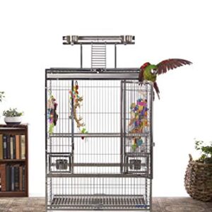 Prevue Pet Products Large Stainless Steel Play Top Bird Cage, Rust Resistant Metal Cage for Birds with Rooftop Ladder and Playtop