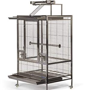 Prevue Pet Products Large Stainless Steel Play Top Bird Cage, Rust Resistant Metal Cage for Birds with Rooftop Ladder and Playtop