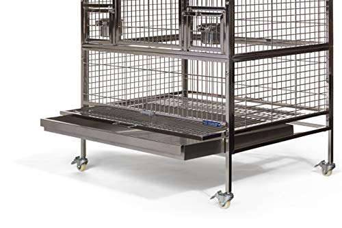 Prevue Pet Products Large Stainless Steel Play Top Bird Cage, Rust Resistant Metal Cage for Birds with Rooftop Ladder and Playtop