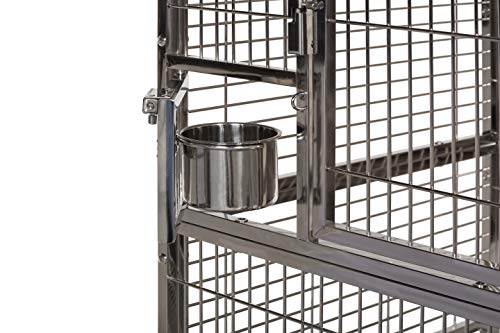 Prevue Pet Products Large Stainless Steel Play Top Bird Cage, Rust Resistant Metal Cage for Birds with Rooftop Ladder and Playtop