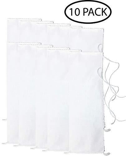 Encompass All 10 Pack - Nylon 12x4 Media Filter Bags for Bulk Aquarium or Pond Filtration