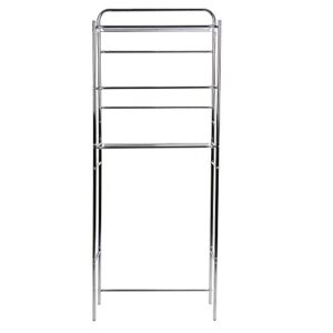 Mind Reader Alloy Collection, 3-Tier Over The Toilet Space Saver Rack, Metal, 23.5" L x 10.25" W x 70.5" H, Silver