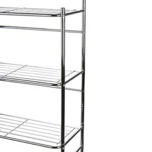 Mind Reader Alloy Collection, 3-Tier Over The Toilet Space Saver Rack, Metal, 23.5" L x 10.25" W x 70.5" H, Silver