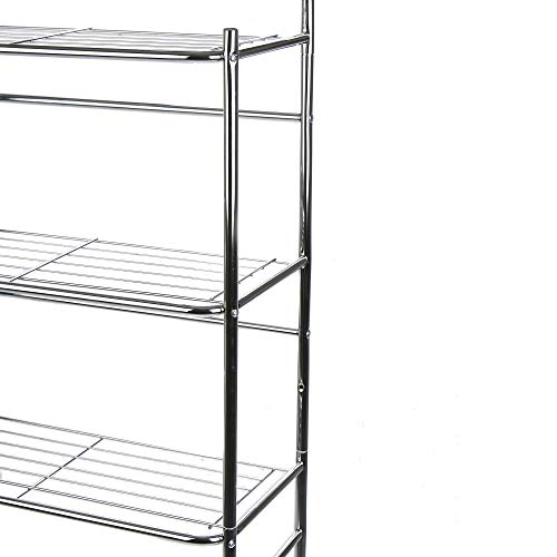 Mind Reader Alloy Collection, 3-Tier Over The Toilet Space Saver Rack, Metal, 23.5" L x 10.25" W x 70.5" H, Silver