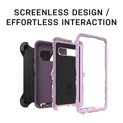 OtterBox Galaxy S10 Defender Series Case - BLACK, rugged & durable, with port protection, includes holster clip kickstand