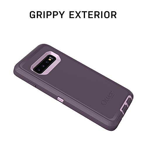 OtterBox Galaxy S10 Defender Series Case - BLACK, rugged & durable, with port protection, includes holster clip kickstand