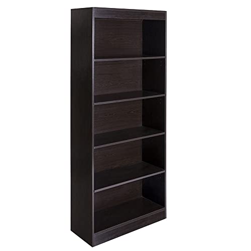 OneSpace Essentials 5-Tier Bookshelf, Espresso