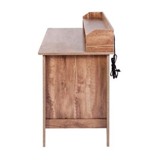 OneSpace Eleanor Executive Desk Classic Oak, 53”x58”x7”.