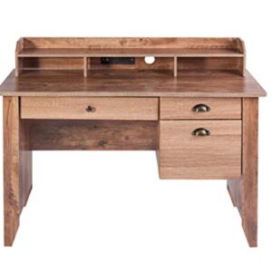 OneSpace Eleanor Executive Desk Classic Oak, 53”x58”x7”.