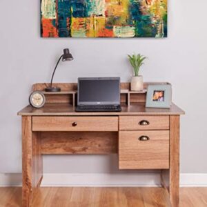 OneSpace Eleanor Executive Desk Classic Oak, 53”x58”x7”.