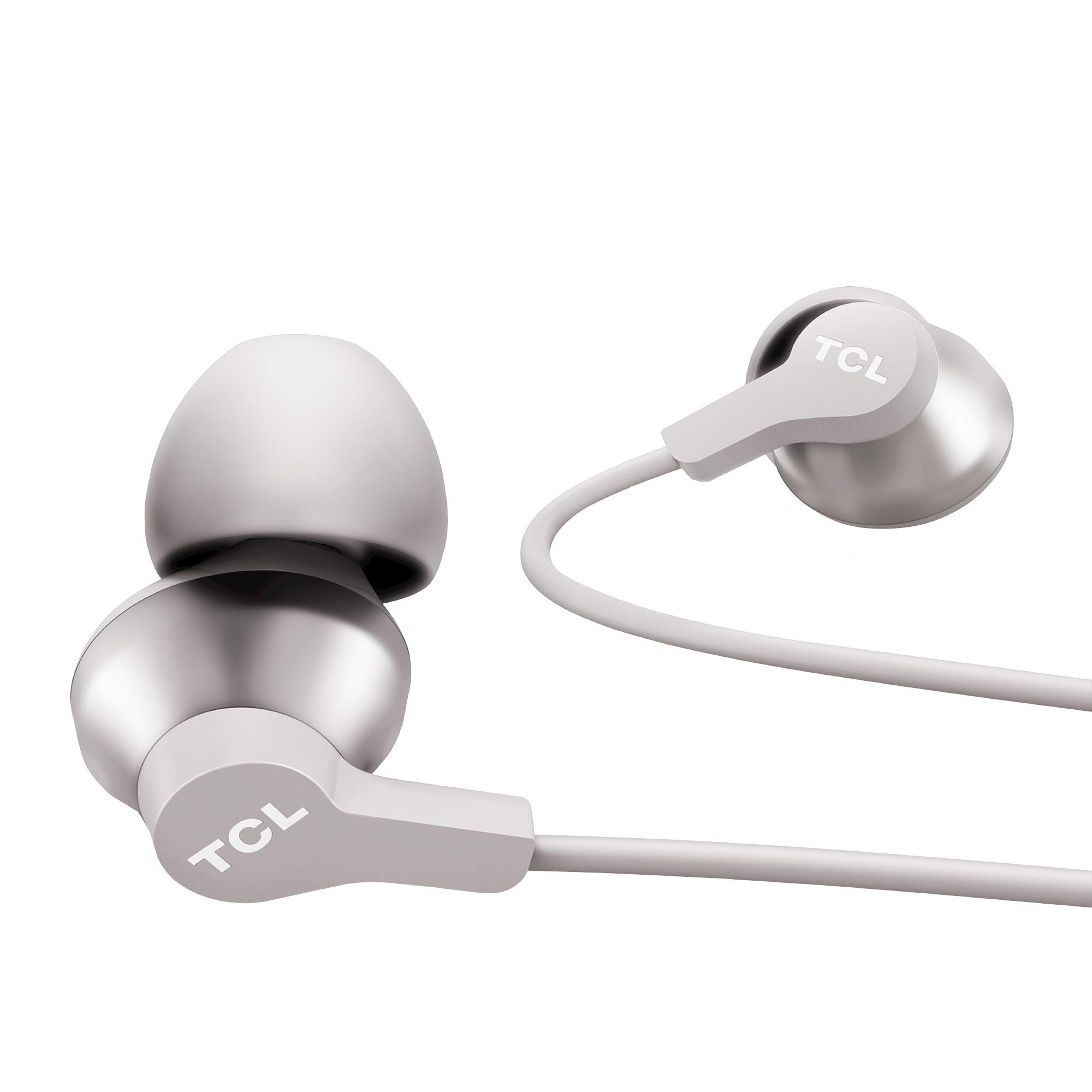 TCL Elit100 in-Ear Earbuds Hi-Res Wired Noise Isolating Headphones with Built-in Mic – Cement Gray