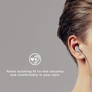 TCL Elit100 in-Ear Earbuds Hi-Res Wired Noise Isolating Headphones with Built-in Mic – Cement Gray