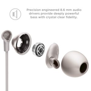 TCL Elit100 in-Ear Earbuds Hi-Res Wired Noise Isolating Headphones with Built-in Mic – Cement Gray