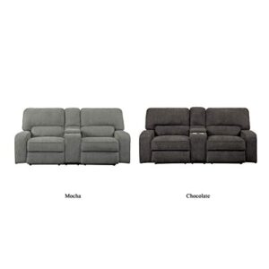 Homelegance Borneo 86" Double Reclining Loveseat (Manual), Chocolate