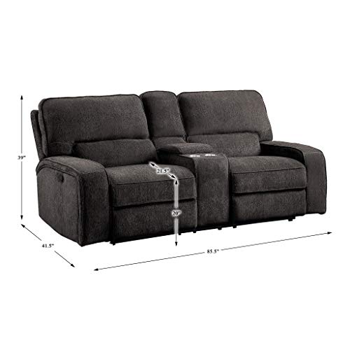 Homelegance Borneo 86" Double Reclining Loveseat (Manual), Chocolate