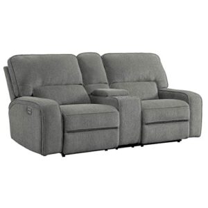 homelegance borneo 86" double reclining loveseat (power), mocha