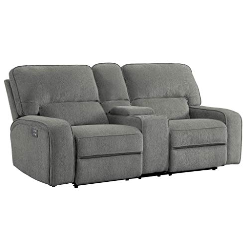 Homelegance Borneo 86" Double Reclining Loveseat (Power), Mocha