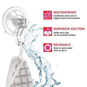 Quntis Suction Cup Hooks 4 Packs, Clear Wreath Hanger Heavy Duty Window Suction Cups with Hooks Waterproof Vacuum Shower Suction Cup Hooks for Bathroom, Towel, Shower Wall, Tile, Glass, Door, Camper