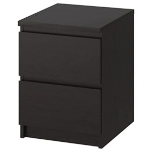 ikea malm 2-drawer chest, black-brown