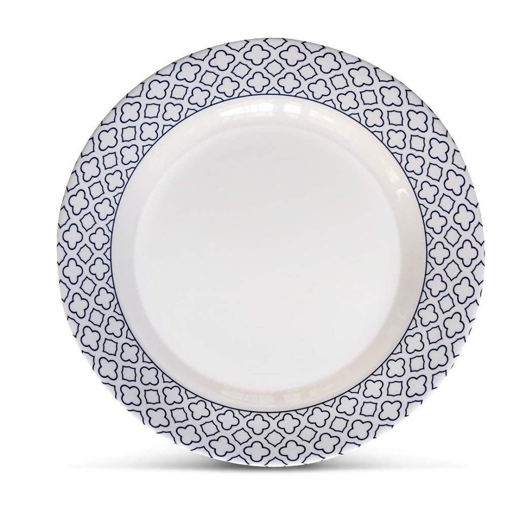 Bowla 12-Piece Melamine Dinnerware Set - Service for 4 (Bluegrass), BPA free and dishwasher safe