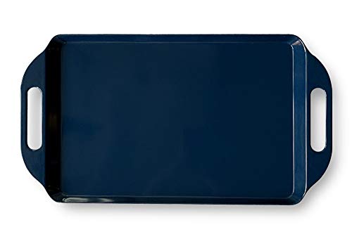 Bowla Melamine Rectangular Serving Tray with Handles (Dark Blue), Food Direct Contact, BPA-Free Dishwasher Safe and Environmental Friendly