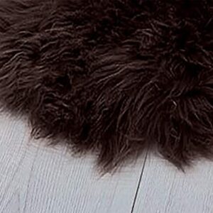 Sheepskin Natural Fluffy Fur Rug Genuine Single Pelt Luxuxry 2 x 3 Brown Sheep Skin Area Rug for Bedroom (24Inch x 36Inch, 60.96cm x 91.44cm)