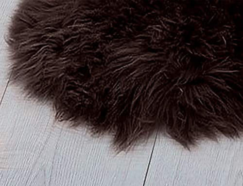 Sheepskin Natural Fluffy Fur Rug Genuine Single Pelt Luxuxry 2 x 3 Brown Sheep Skin Area Rug for Bedroom (24Inch x 36Inch, 60.96cm x 91.44cm)