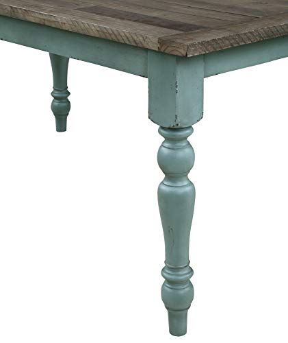 Roundhill Furniture Prato Two-Tone Wood Upholstered Dining Bench, Blue