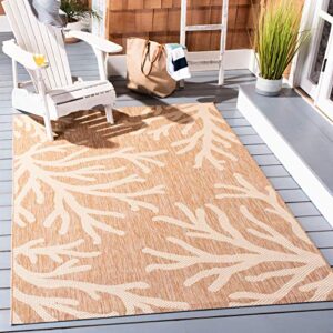 safavieh courtyard collection 8' x 10' natural / beige cyh8854 indoor/ outdoor waterproof easy-cleaning patio backyard mudroom area-rug