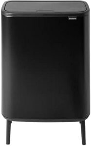 brabantia bo touch bin hi - 2 x 30 litre inner buckets (matt black) waste/recycling kitchen bin