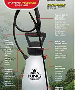 Field King 190571 Lithium-Ion Battery Powered Pump Zero Technology Sprayer, 2-Gal, White