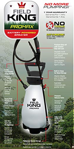 Field King 190571 Lithium-Ion Battery Powered Pump Zero Technology Sprayer, 2-Gal, White