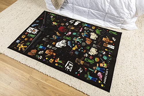 Minecraft Mob Printed Area Rug | Indoor Floor Mat, Accent Rugs For Living Room and Bedroom, Home Decor For Kids Playroom | Video Game Gifts And Collectibles | 60 x 39 Inches