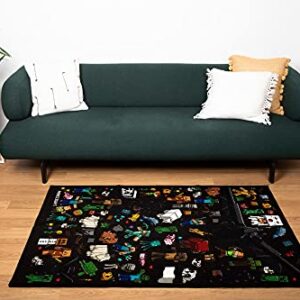 Minecraft Mob Printed Area Rug | Indoor Floor Mat, Accent Rugs For Living Room and Bedroom, Home Decor For Kids Playroom | Video Game Gifts And Collectibles | 60 x 39 Inches