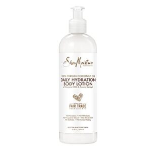 sheamoisture daily hydration body lotion moisturizer 100% virgin coconut oil for all skin types paraben free 16 oz