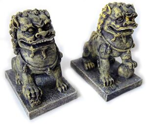 joice gift large fish tank aquarium ornament decorations ancient landscape decor, set of 2 lions