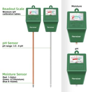 Kensizer Soil Tester, Soil Moisture/pH Meter, Gardening Farm Lawn Test Kit Tool, Digital Plant Probe, Water Hydrometer for Indoor Outdoor, No Battery Required