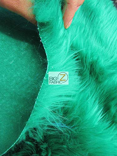 Faux Fake Fur Solid Shaggy Long Pile Fabric Sold by The Yard DIY Coats Costumes Scarfs Rugs Accessories Fashion (Aqua)