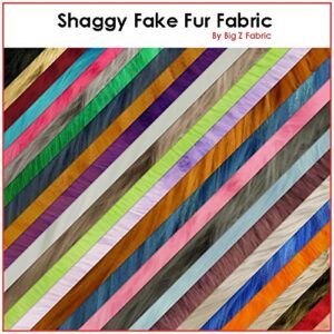 Faux Fake Fur Solid Shaggy Long Pile Fabric Sold by The Yard DIY Coats Costumes Scarfs Rugs Accessories Fashion (Aqua)