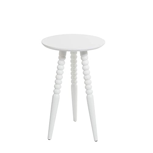 Silverwood Side Table, 14 x 14 x 23 in (D x W x H), Pure White