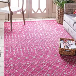 Unique Loom Outdoor Trellis Collection Area Rug - Tribal Trellis (4' 1" x 6' 1" Rectangle, Fuschia/ Gray)