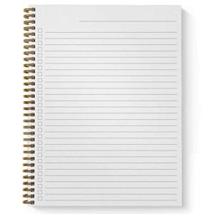 Softcover Classic Floral Get Stuff Done 8.5" x 11" Motivational Spiral Notebook/Journal, 120 Checklist Pages, Durable Gloss Laminated Cover, Gold Wire-o Spiral. Made in the USA