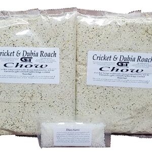 G&T Country Living Cricket Food and Dubia Roach Chow/Feed (2 Lbs.) - (1 Oz.) Packet of Water Gel Crystals - Premium Food to Raise Your Feeder Crickets and Dubia Roaches