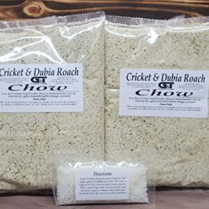 G&T Country Living Cricket Food and Dubia Roach Chow/Feed (2 Lbs.) - (1 Oz.) Packet of Water Gel Crystals - Premium Food to Raise Your Feeder Crickets and Dubia Roaches