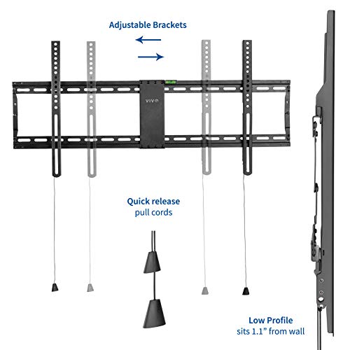 VIVO Ultra Heavy Duty TV Wall Mount for 43 to 90 inch Screens, Large Fixed Mount, Fits up to 800x400mm VESA, Black, MOUNT-VW090F