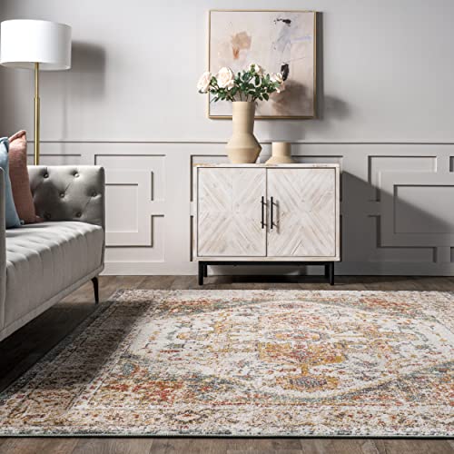 nuLOOM Justine Vintage Medallion Area Rug, 8x10, Beige