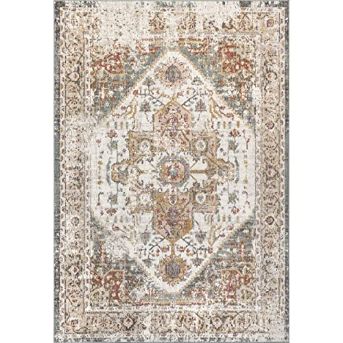 nuLOOM Justine Vintage Medallion Area Rug, 8x10, Beige