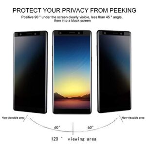 SURBUID (2 Pack) Galaxy Note 9 Screen Protector Privacy Tempered Glass, 3D Curved Edge [Not Full Coverage] Easy Install Anti Spy/Scratch 9H Hardness Case Friendly Shield Compatible Note 9